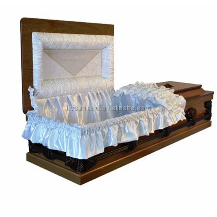 F132custom Beige Satin Coffin Quilt Lining Coffin Blanket Ruffle ...