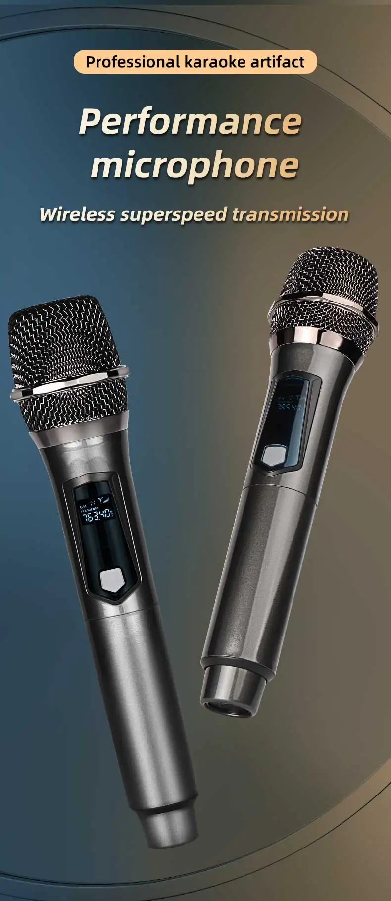108 Professional Karaoke Wireless Microphone with CE Certificate