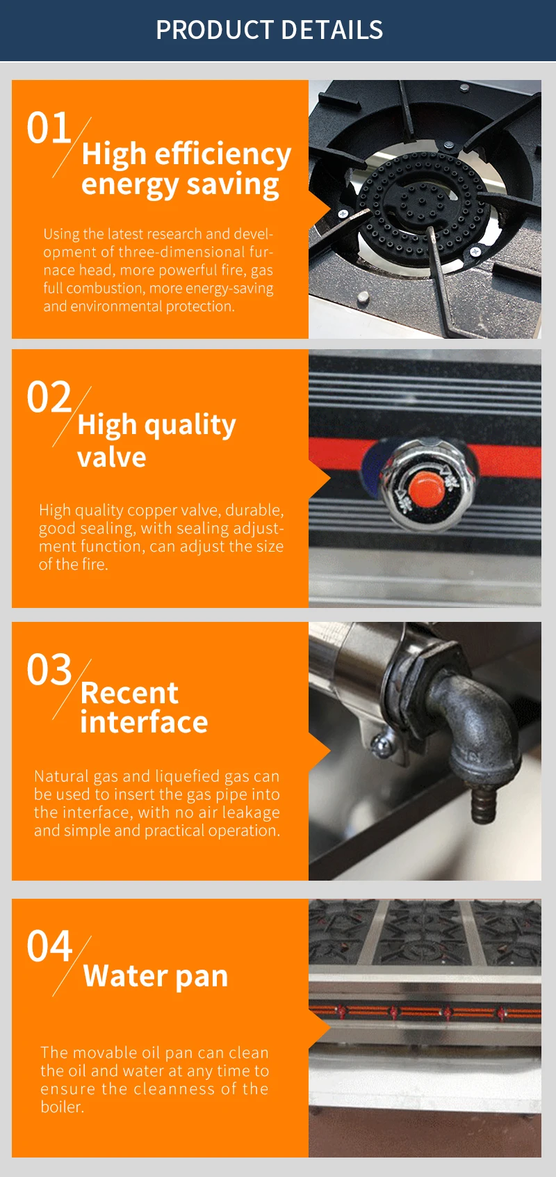 Gas Stove 3 Burner - High Efficiency for Commercial Kitchens