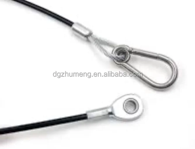 Heavy Duty Braided Safety Steel Coated Wire Rope Assembly With Loop ...