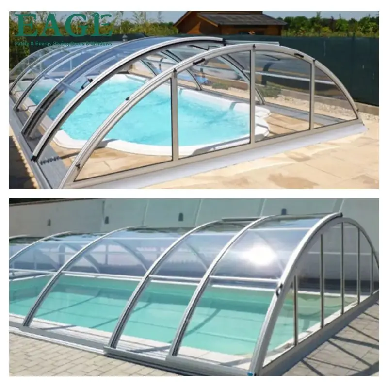 Alibaba.com: Aluminium Swim Pool House, Glass Doors, Automatic Opening