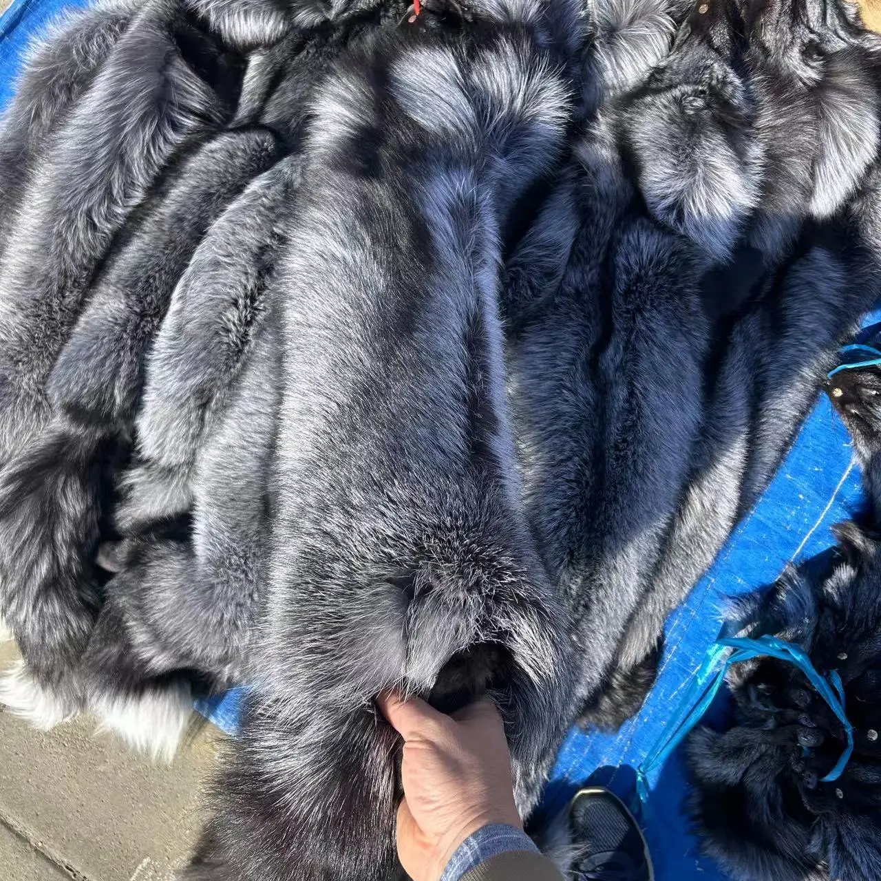 New Tanned Soft And Stretchy Fur Silver Fox Skin Hides For Diy Crafts ...
