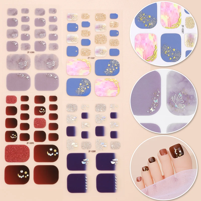 Fashion Colorful New Design Foil Toe Nail Stickers Toe Nail Sticker ...