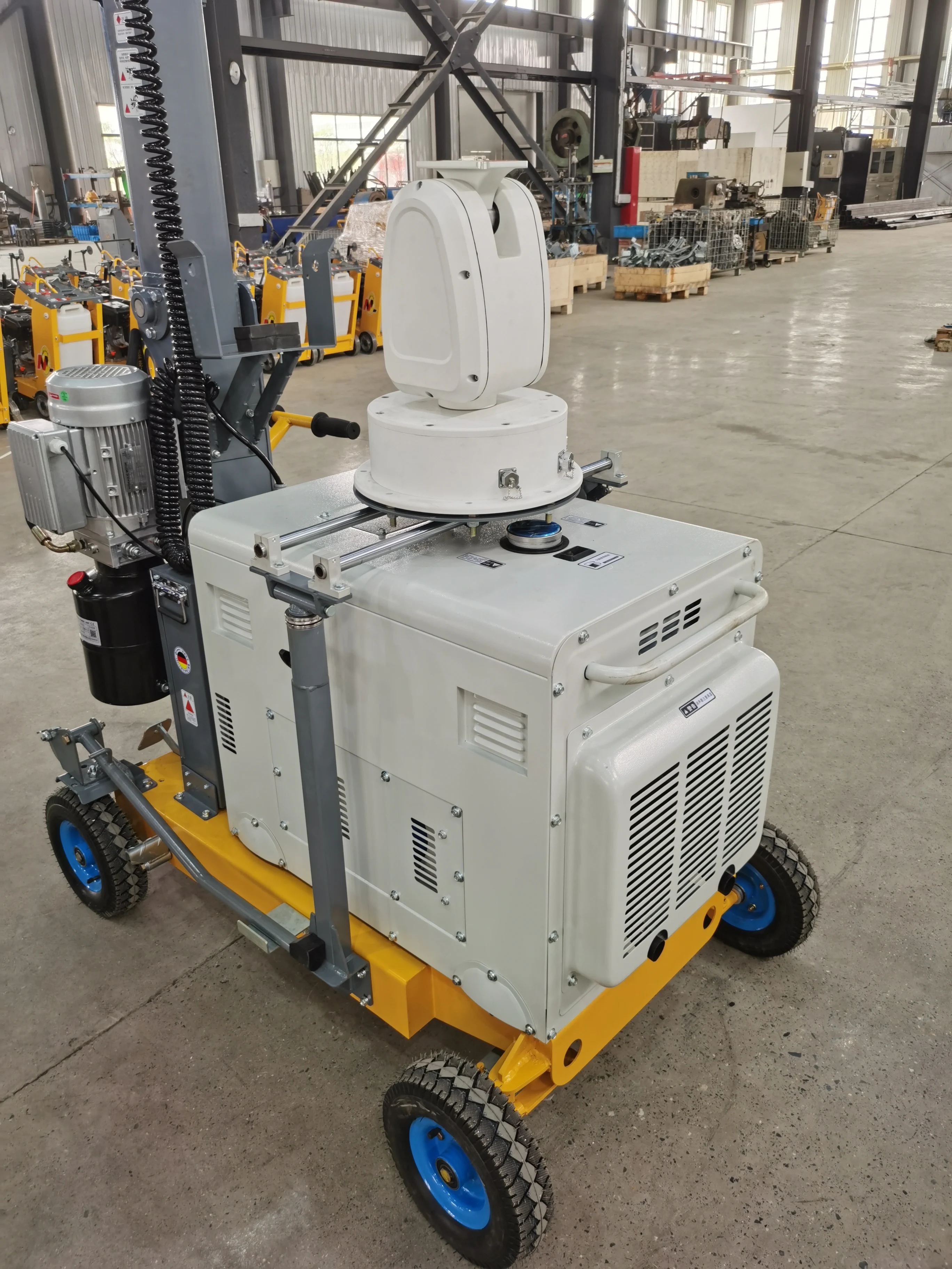 Truck Mounted 7m Manual Mast Gasoline Engine Mobile Light Tower For ...