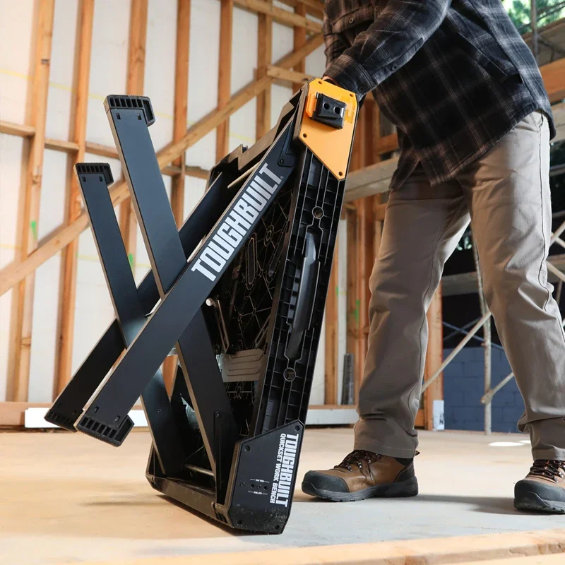 TOUGHBUILT TB-WB700 Portable Folding Miter Saw Table & Workbench