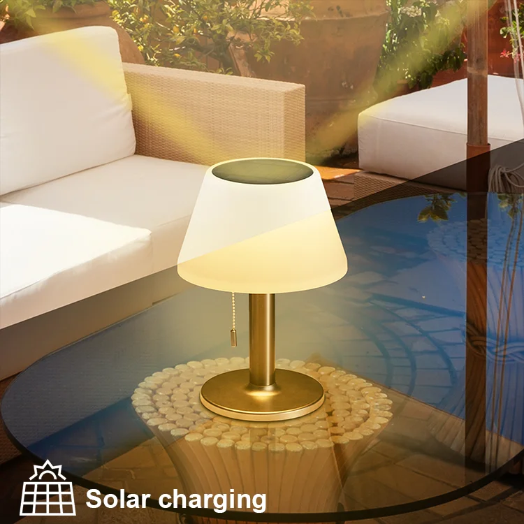 LED Outdoor Solar Table Lamp Wireless Pull Table Lamp Dimmable Portable ...
