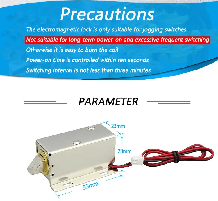 DC12V Electromagnetic Solenoid Lock Assembly for Electric Lock Cabinet ...