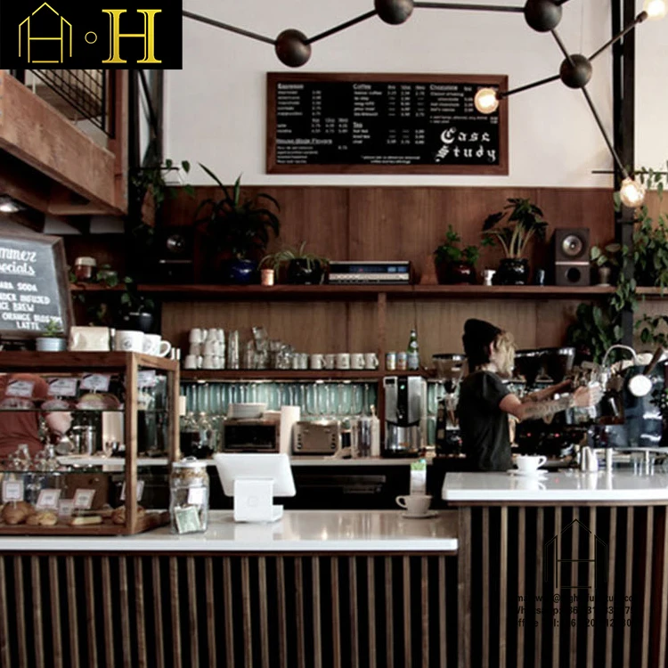 Modern Coffee Shop Interior Design Glass Display Cabinet Decoration ...