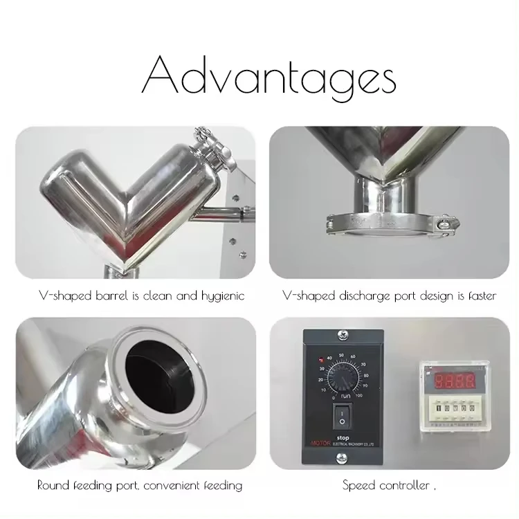 Powder Granular Mix v Type Blender Mixers Industrial Spice Seasoning ...