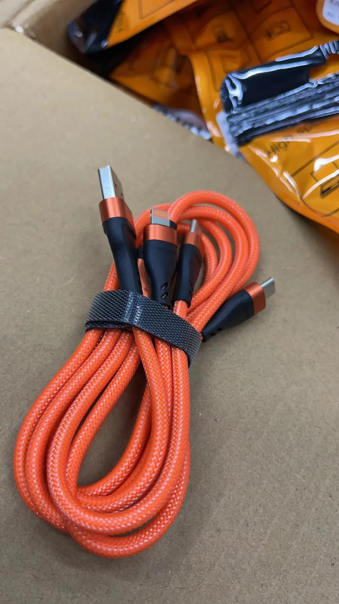 Universal 100w 6a Usb Data Charger Cable 3in 1 Fast Charging Data Cable ...