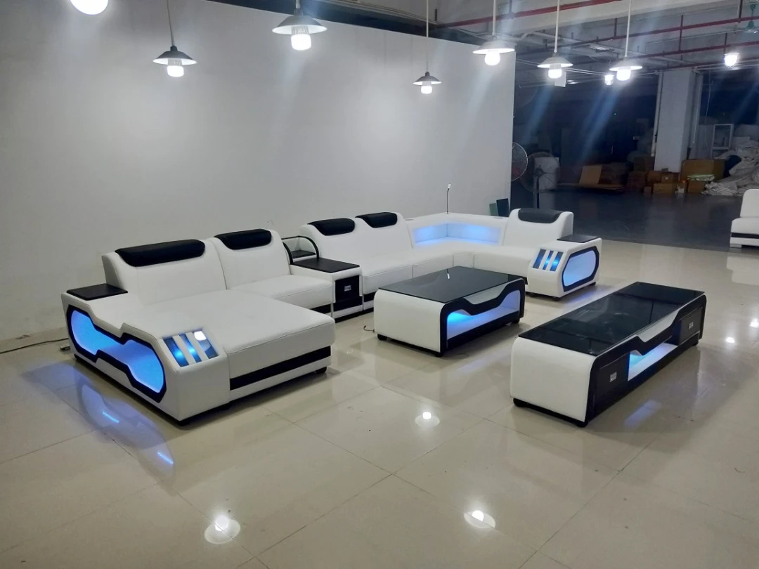 Cbmmart Modern Living Room Leather Sofas Set Furniture Multi-function ...