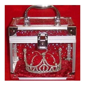 Customized Crown Carrying Case Pageant Acrylic Tiara Display Case Clear ...