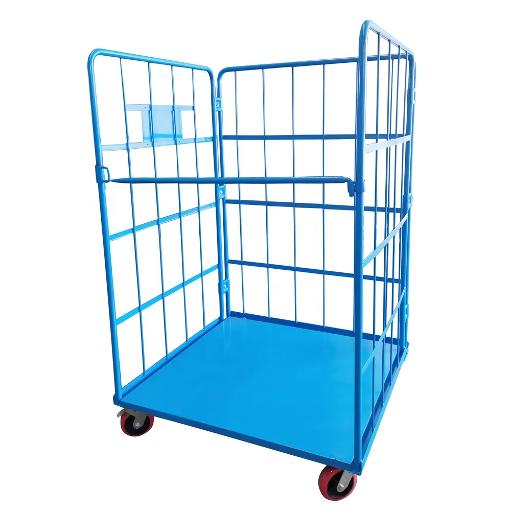 Warehouse Steel Rolling Container Supermarket Storage Trolley Cart ...