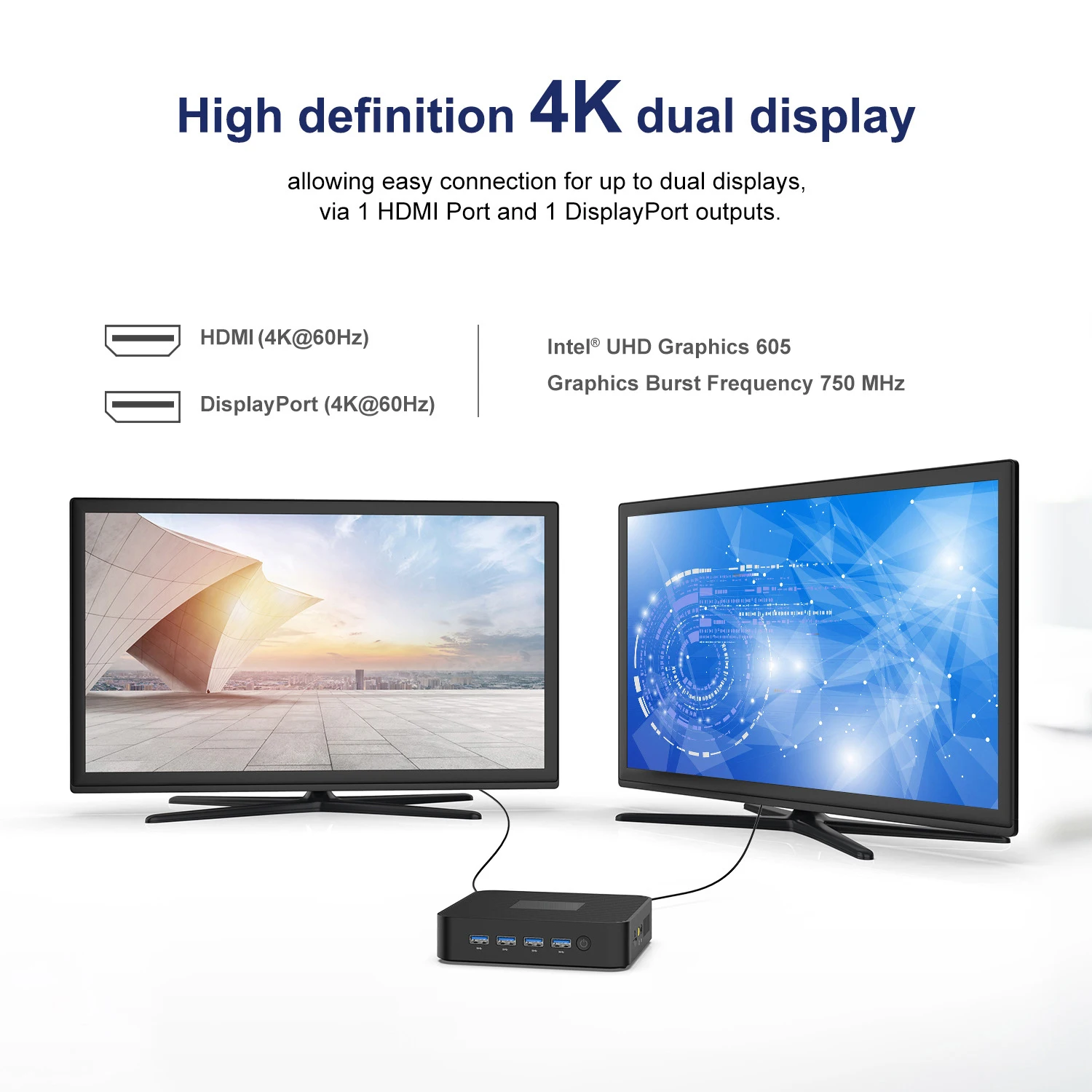 Mini Pc With Intel J4125 4 Core Desktop Gaming Portable Pocket Celeron ...