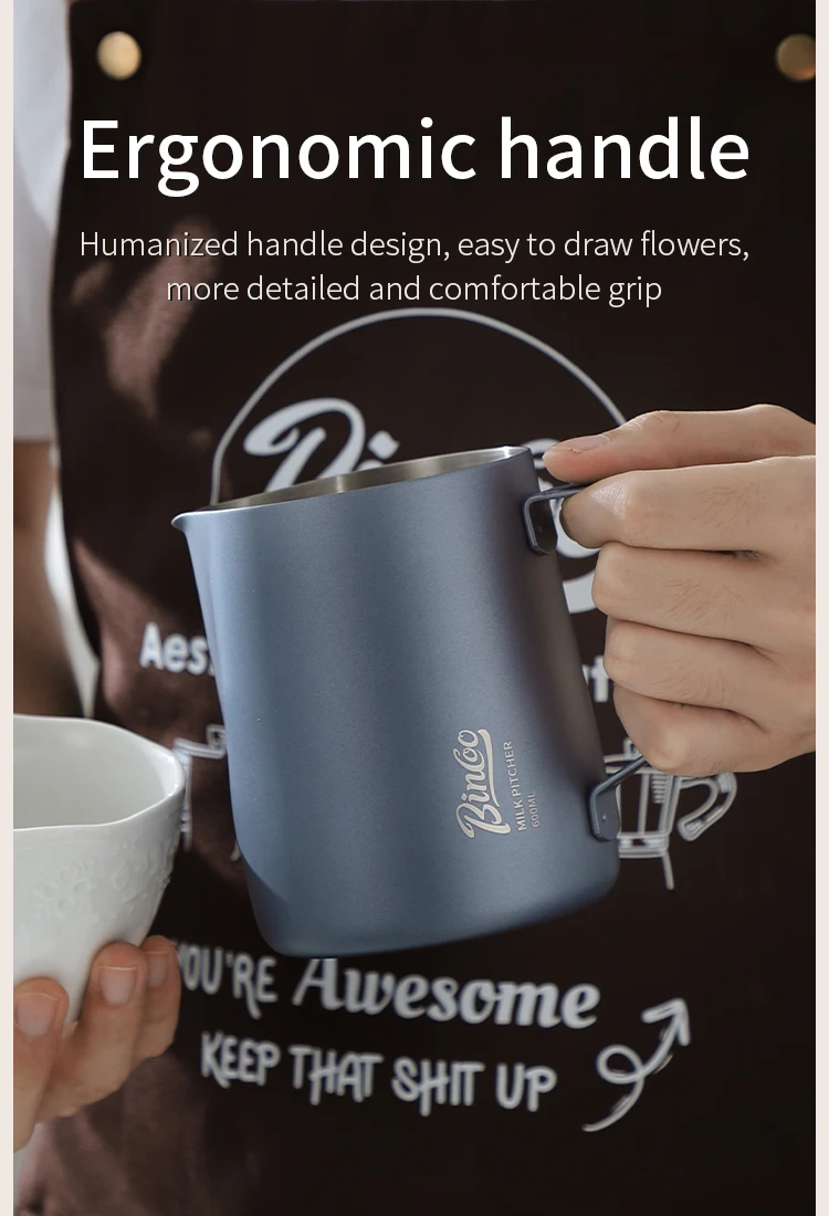 Bincoo Coffee Pull Flower Vat Milk Foam Cup Stainless Steel ...