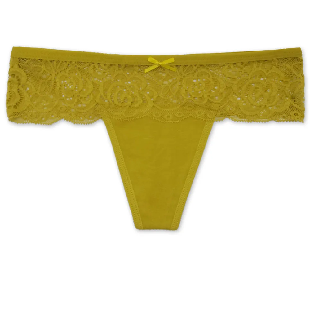 Shop New Arrival Lace Waist Band Cotton Women Knickers Thongs