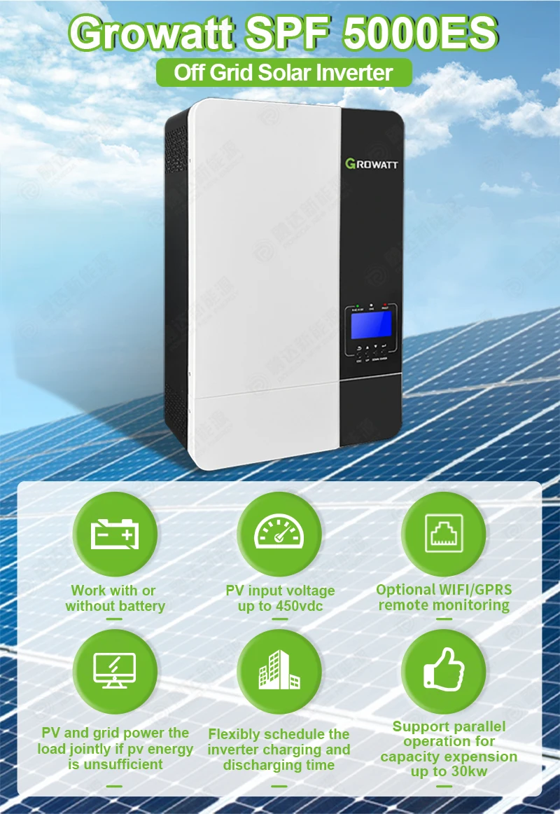 Growatt Inverter Spf5000 Es 5kw 5000w 48v Off Grid Hybrid Solar Inverter Wholesale Price - Buy ...