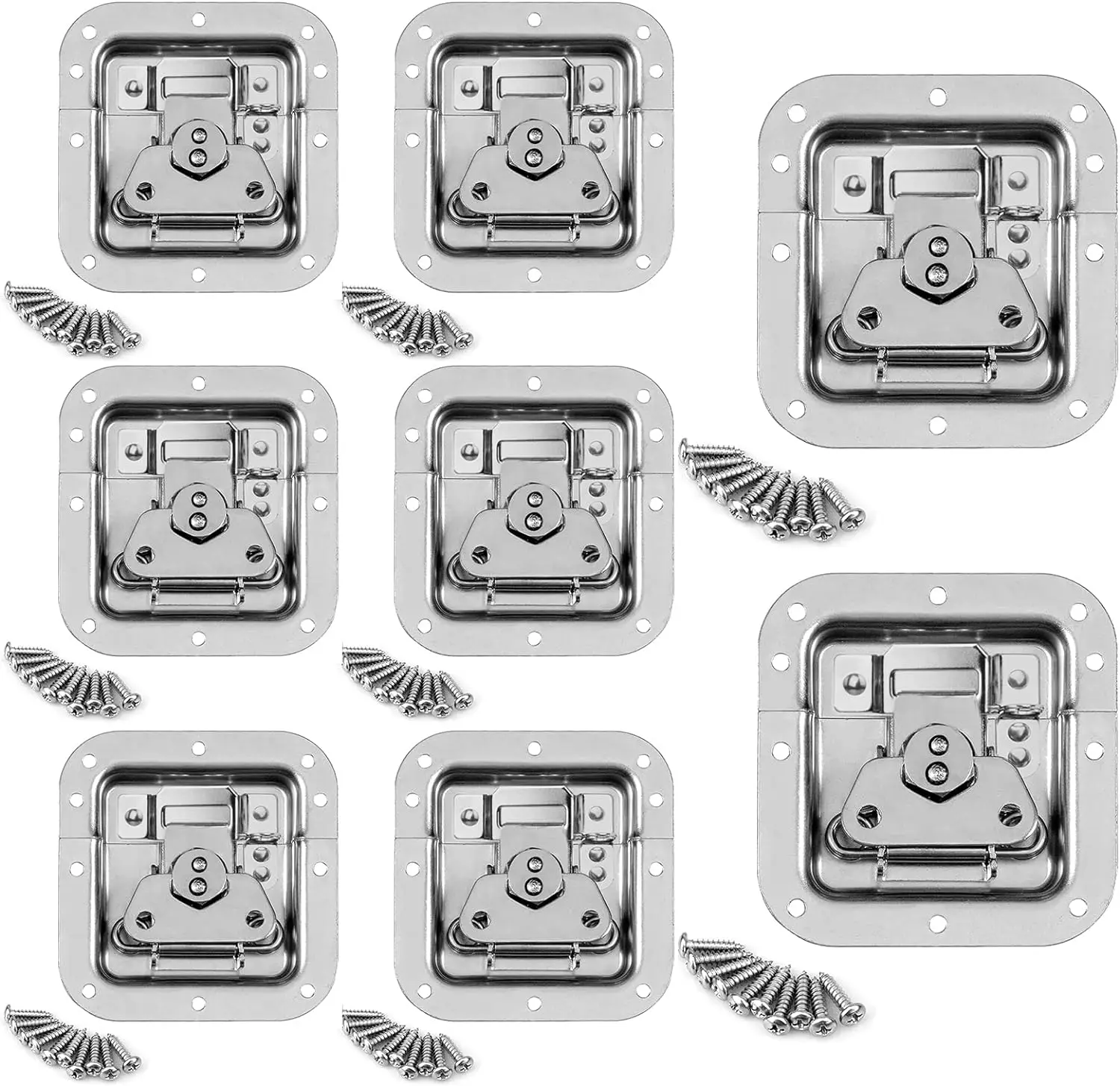 Semetall Spring Loaded Recessed Latch 2 Pack Heavy Duty 10 Hole Medium ...