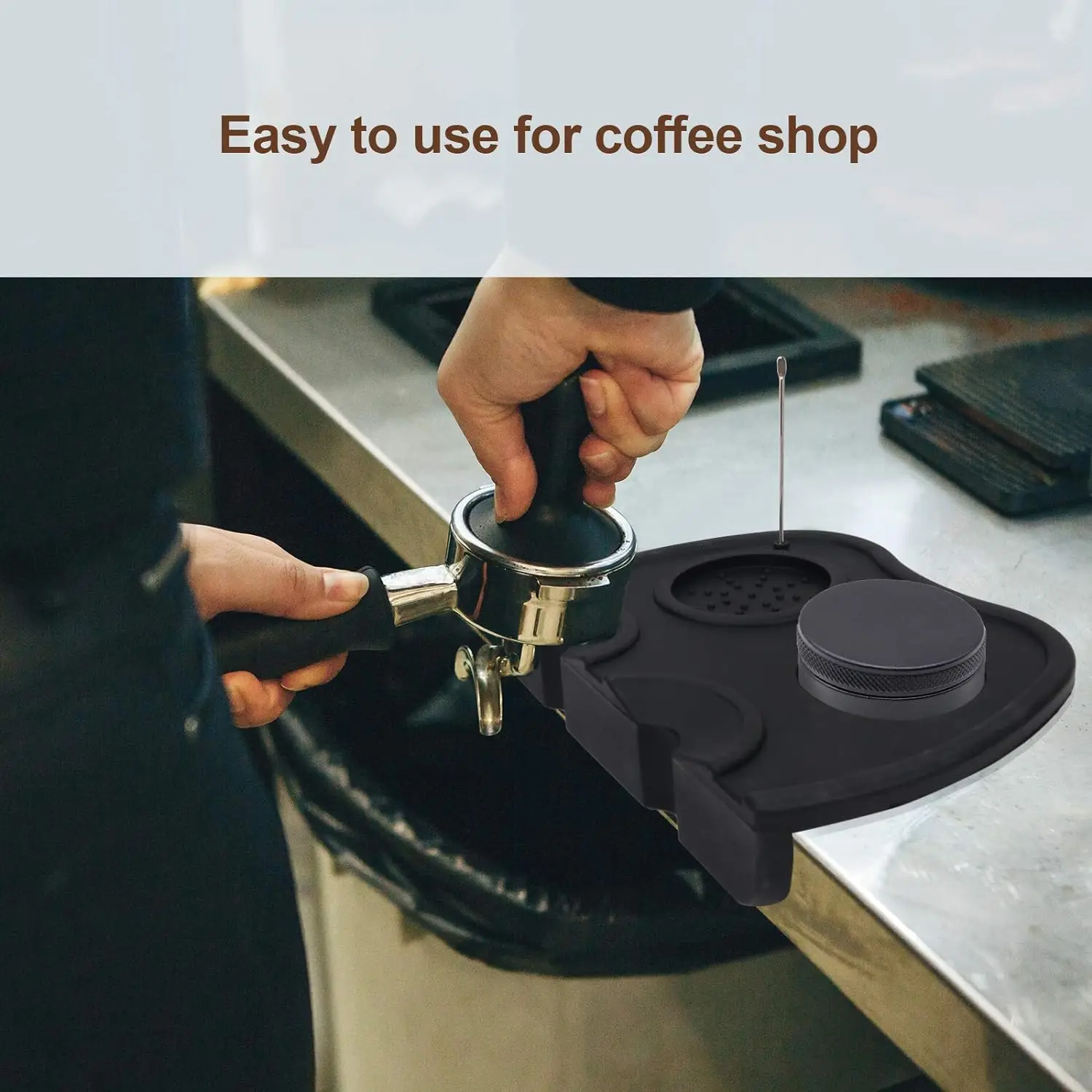 Large Size Silicone Rubber Espresso Tamping Mat Double Hole Corner Edge ...
