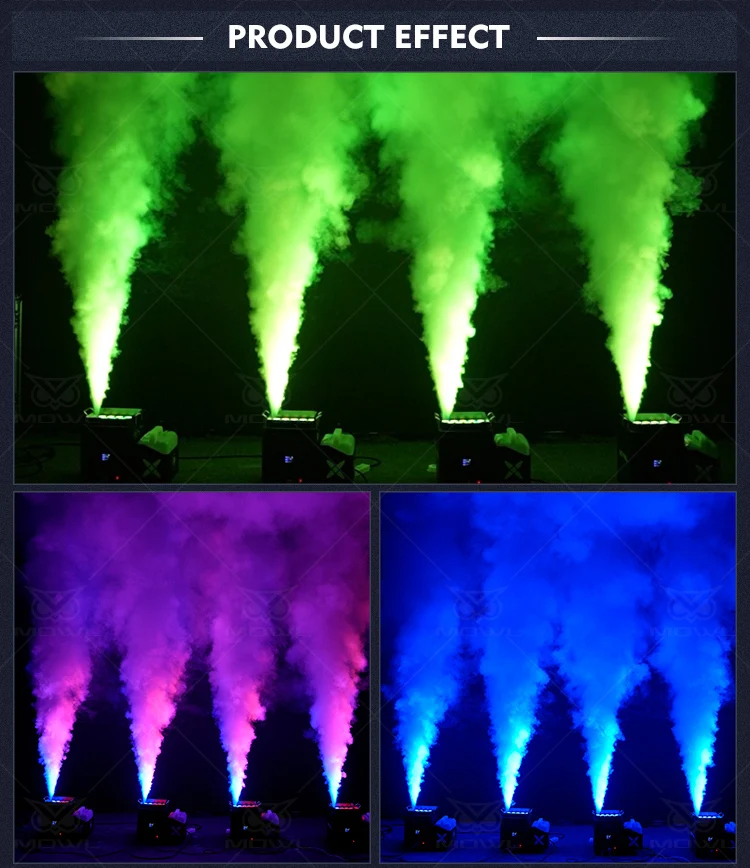New 3000W Vertical Stop Gas Column DMX LED RGB Smoke Spray Upwards Fog ...