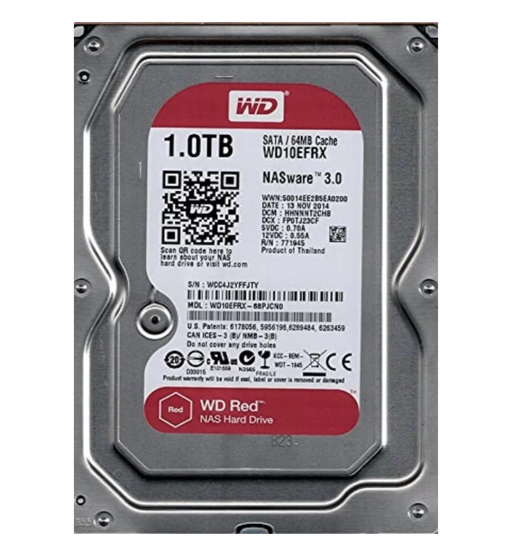 Red Plus 1TB NAS Hard Disk Drive 5400 RPM Class SATA 6Gb/s 64MB Cache 3 ...