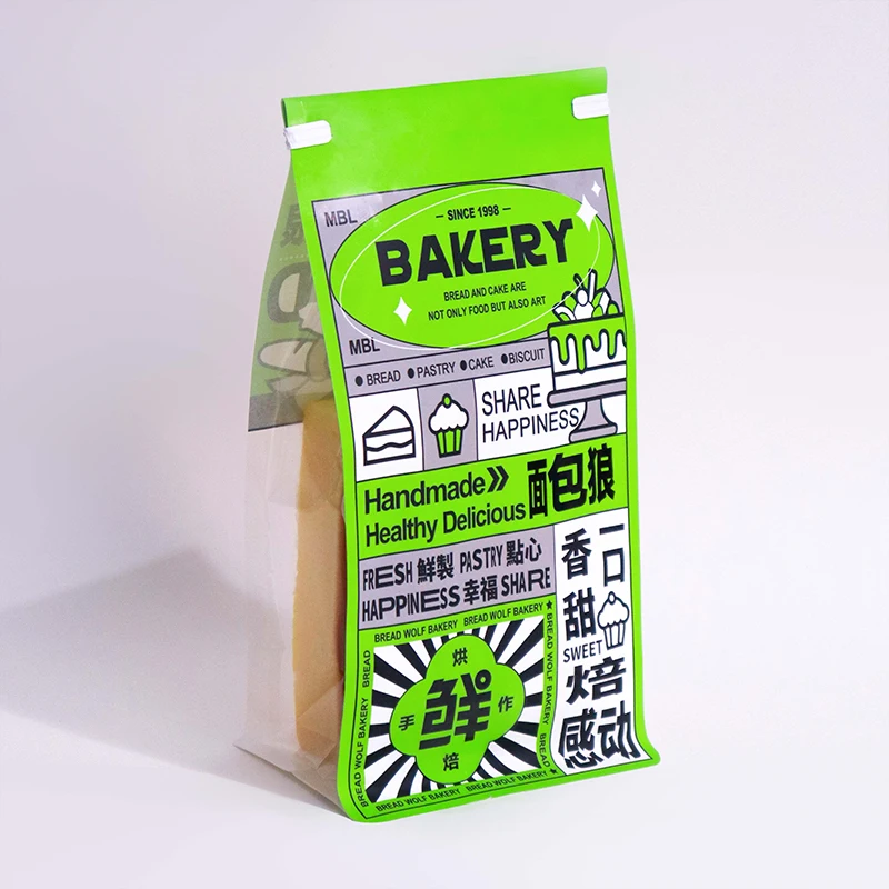 High Quality Bakery Bread Packaging Paper Kraft Bags With Clear Window ...