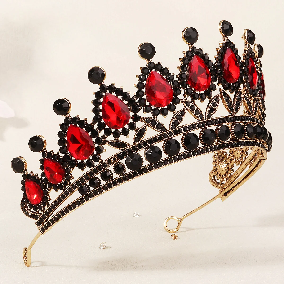 Black Red Vintage Tiara Princess Rhinestone Crystal Beauty Custom ...