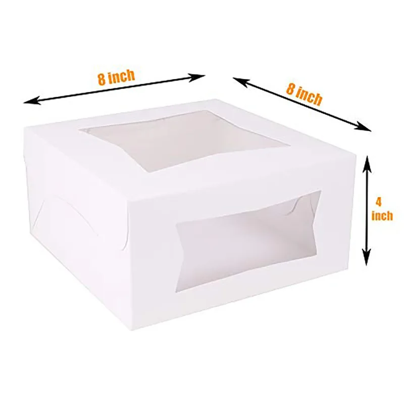 White Paper Bakery Box - Customizable 10x10x5 Cake Packaging