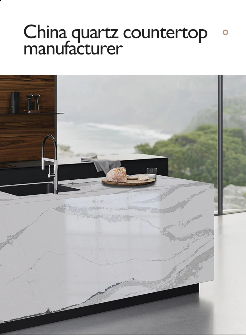 White Calacatta Carrara Cuarzos Engineered Quartz Stone Production Line ...