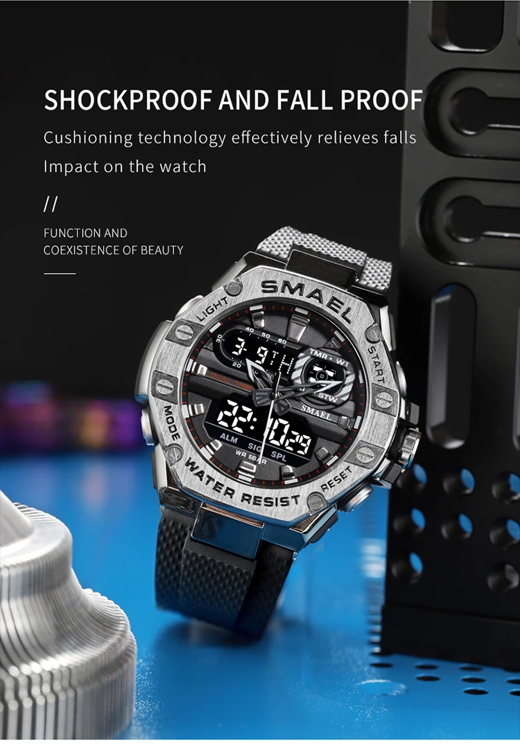 SMAEL 8066 Digital Sport Watch for Men - Colorful Dual Time Wrist Watch ...