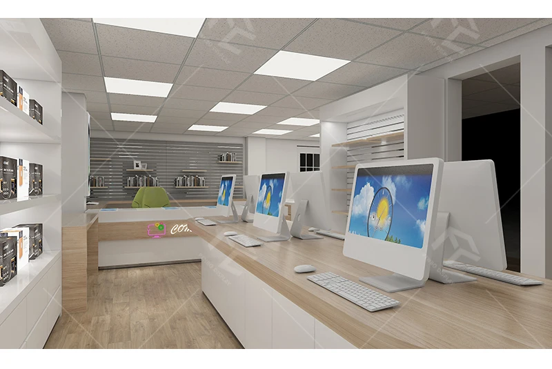 Modern Computer Store Interior Design Custom Computer Office Counter ...