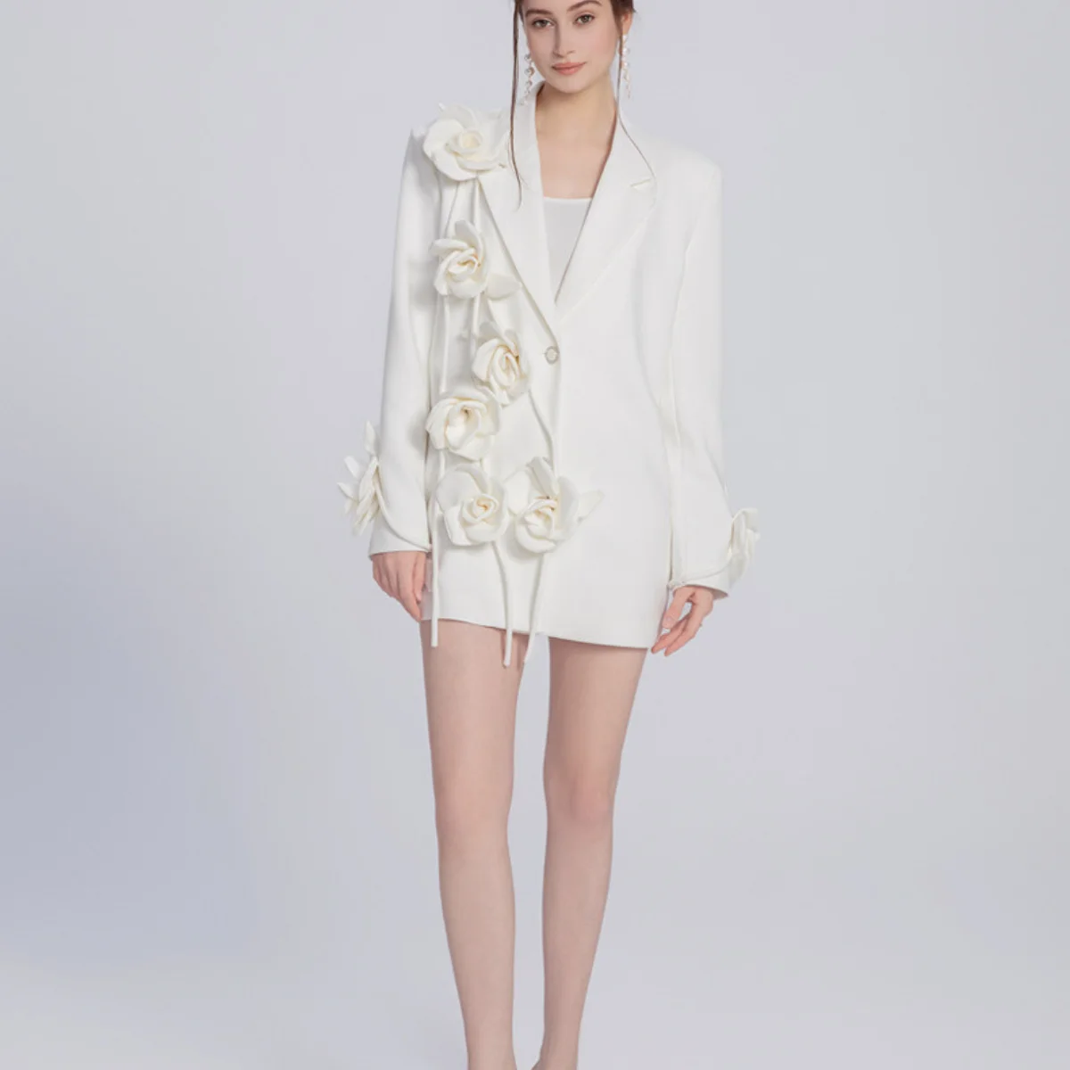 Ocstrade Fashion Design 3D Flowers Women Oversize Blazer