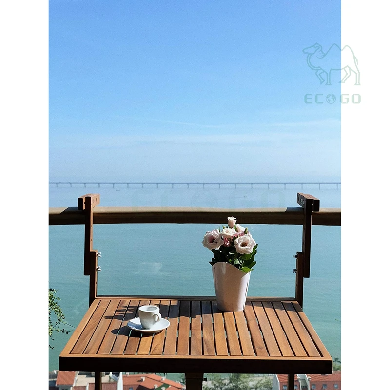 Hot Sales Balcony Deck Table Natural Stained Folding Table For Balcony ...
