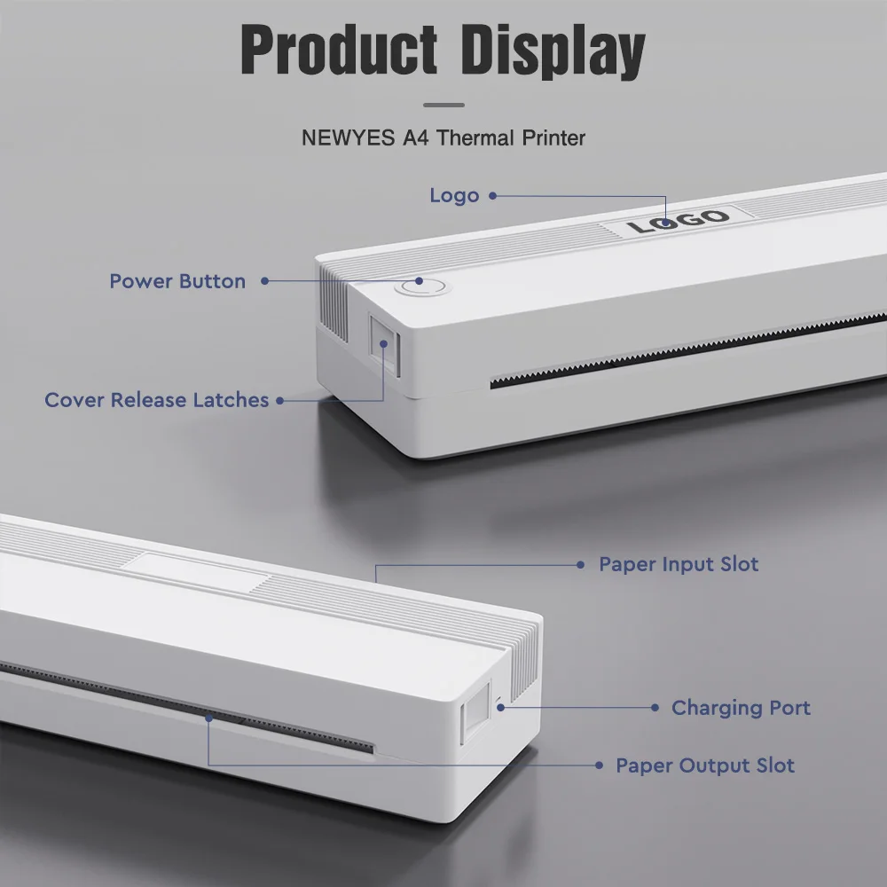 NEWYES LD0802 Portable A4 Thermal Printer - Compact & Efficient