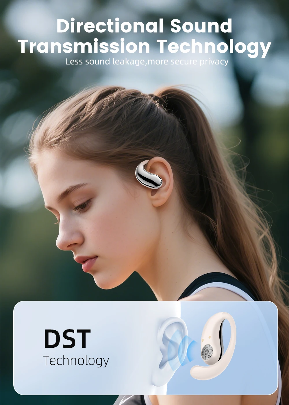 OWS Air Conduction Sound - Open Wearing Ear-Hook TWS Earbuds