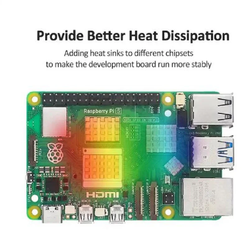 Raspberry PI 5 Copper Heat Sink CPU Radiator Cooler Passive Cooling ...