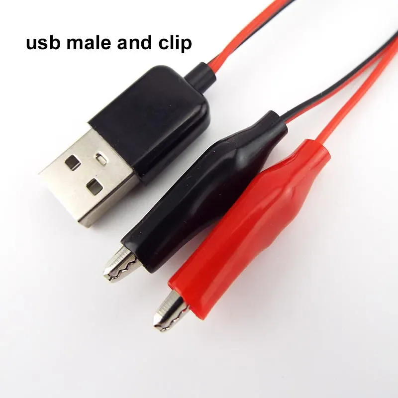 Jumper Wires 4PCS USB To Alligator Clip Adapter Cable, 24AWG 2PCS Male ...
