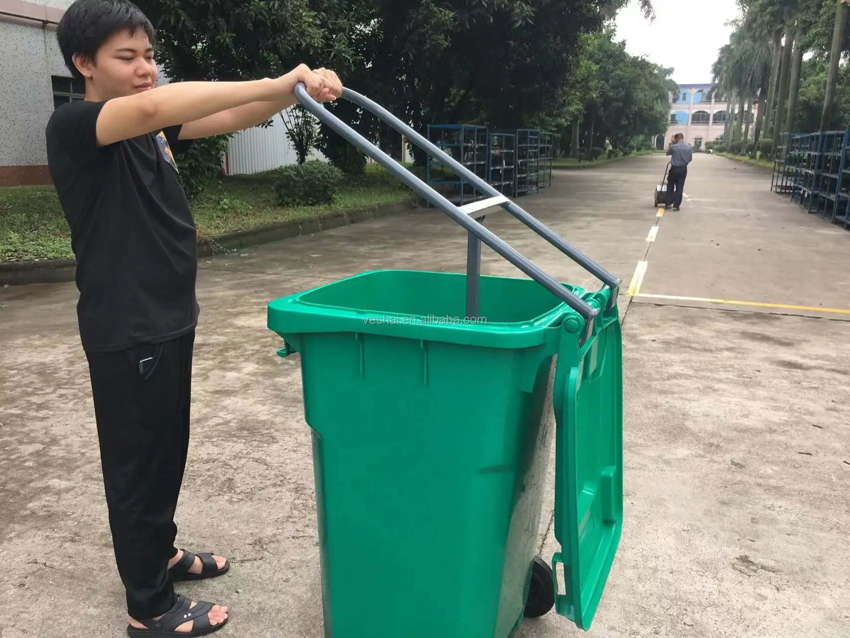 Manual Wheelie Bin Rubbish Compactor 240L/360L Trash Can Compactor for ...