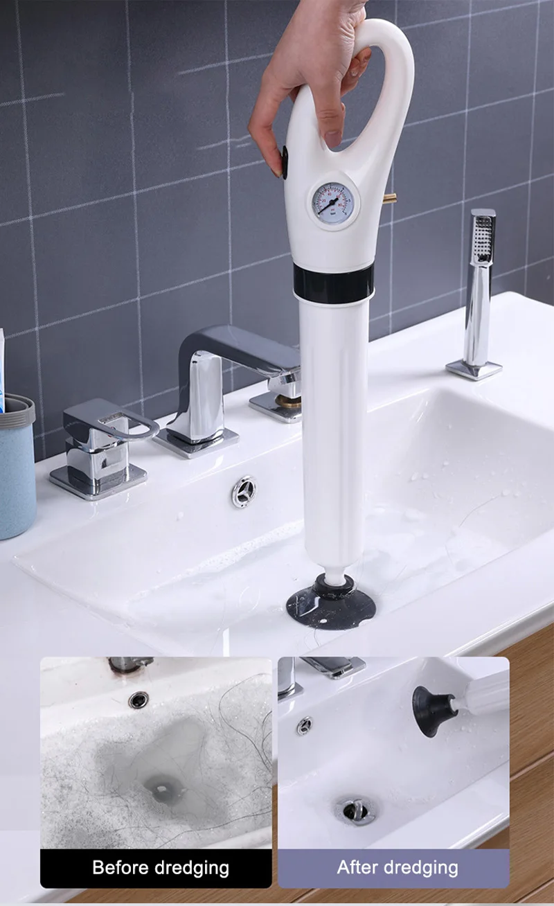 Magic Toilet Plunger Sink Plunger Drain Jet Air Drain Cleaner Unblocke ...