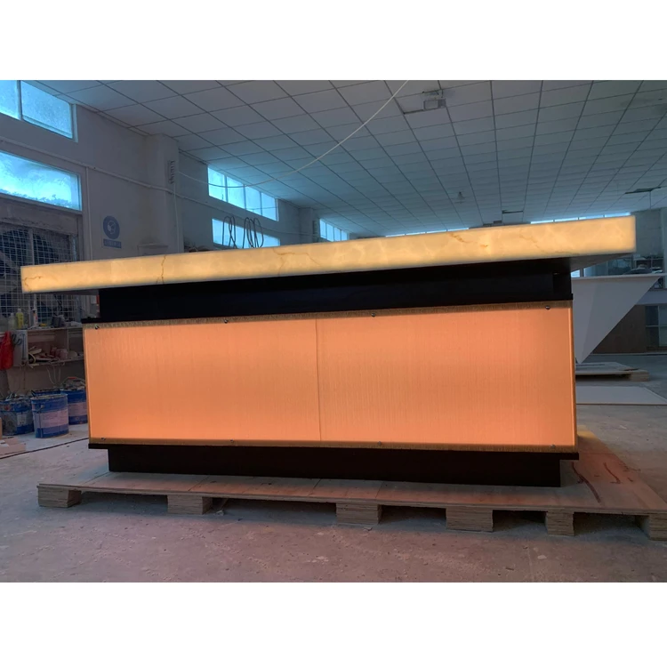 Modern LED Quartz Stone Outdoor U-Shape Coffee Bar Counter ...