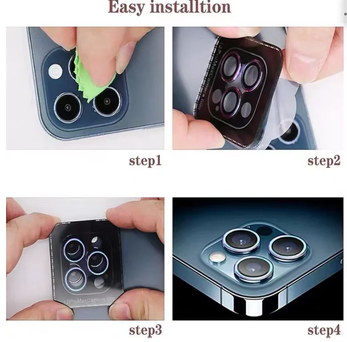 Octagonal 3D Metal Aluminum Alloy Tempered Glass Camera Lens Protector ...