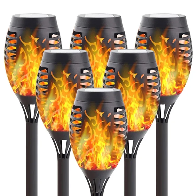 Outdoor Solar Flame Garden Light Landscape Decoration Fire Flickering ...