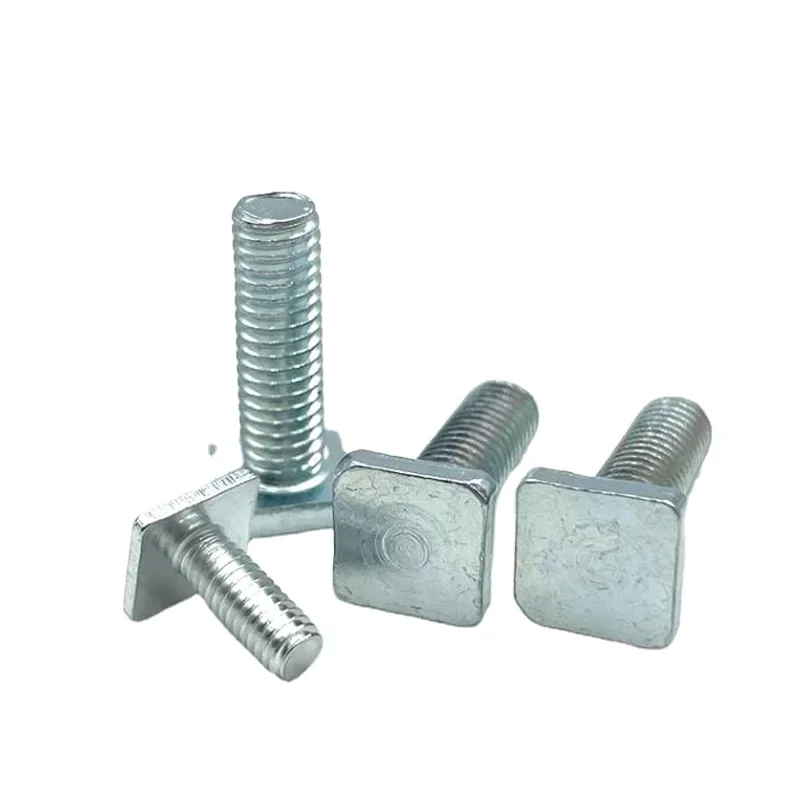 Square Flat Head Bolts 4.8 Level Galvanized T Shape Screw Stud M4 M5 M6 ...