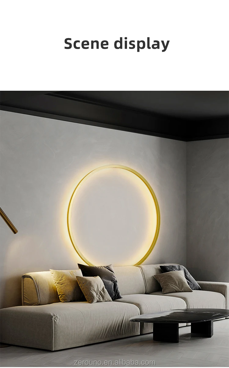 Modern Wall Mural Light - Round LED Moon Wall Lamp for Home & Hotel ...