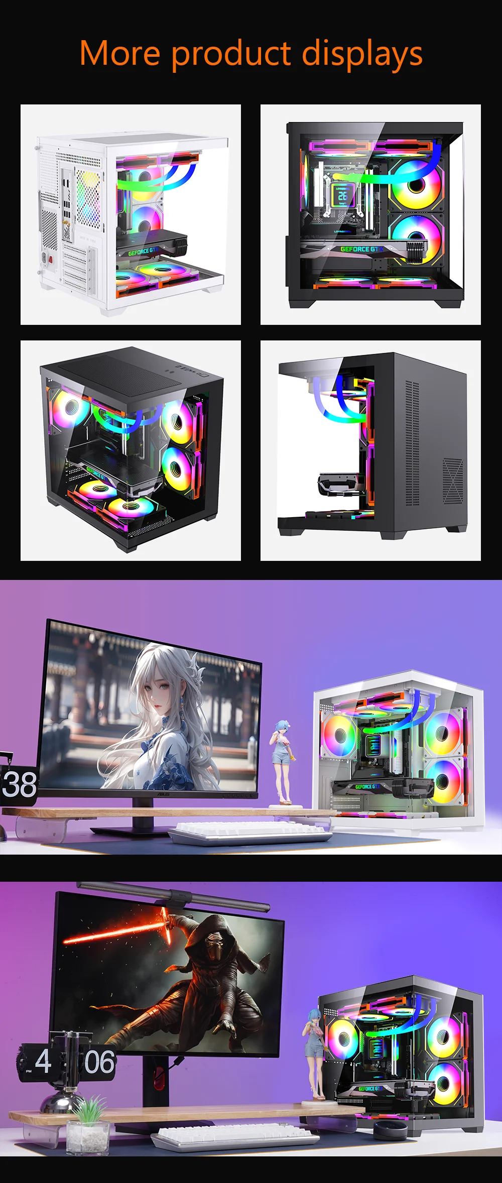 LOVINGCOOL Gaming PC Case - Mid Tower with RGB Lights