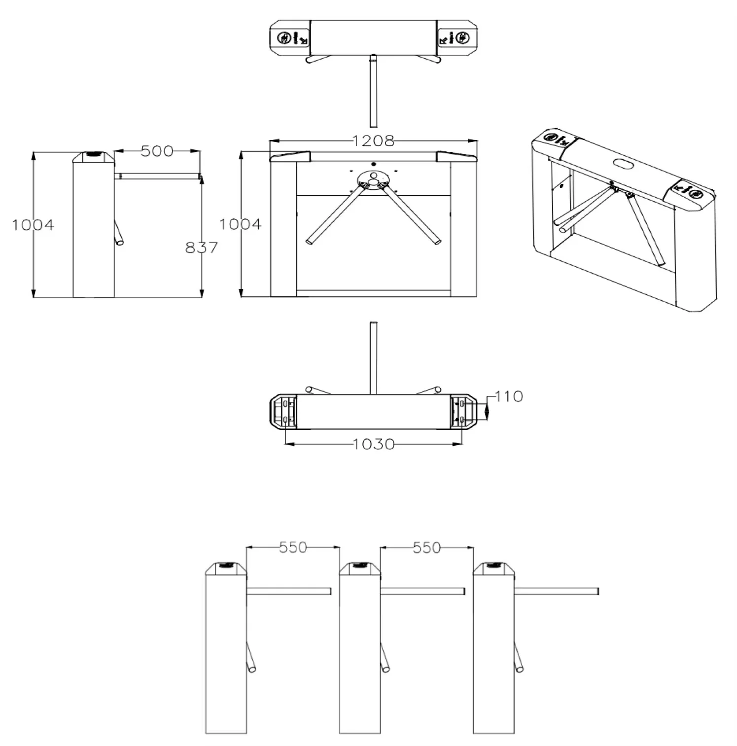 RFID Coin Operated Turnstile Tourniquet With Access Control ...