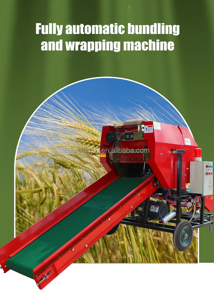 Mini Walk Behind Bale Corn Silage Packing Machine Hay Baler Walking ...