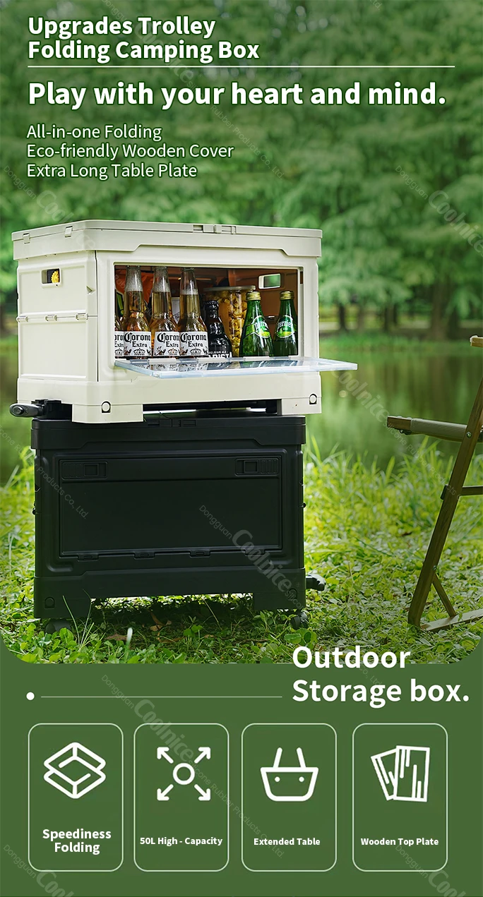 50l Large Capacity Folding Plastic Collapsible Stackable Portable ...