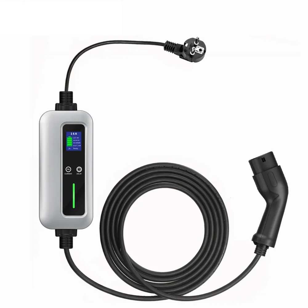 Type 2 Portable Ev Charging Box Cable Switchable 16a Schuko Plug ...