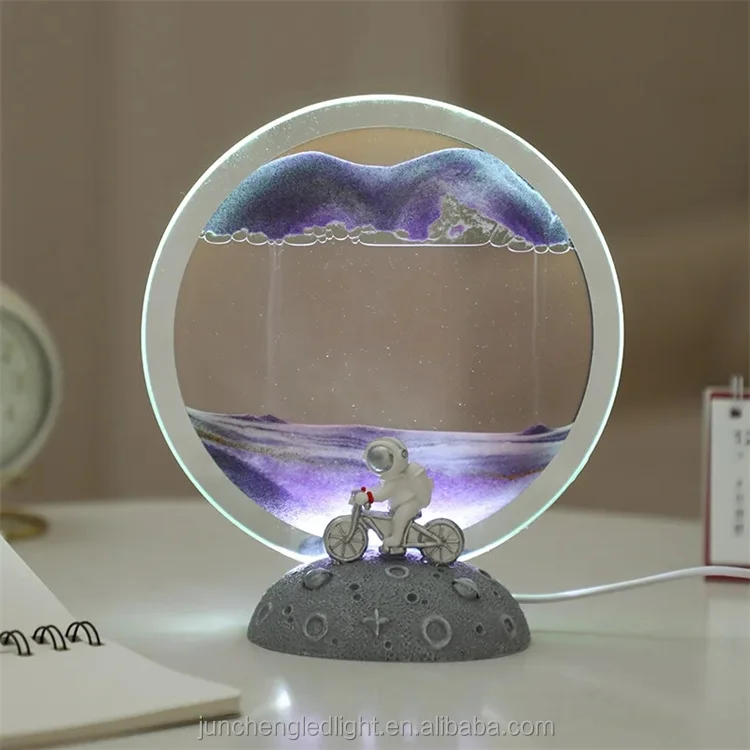 3D Dynamic Liquid Motion Hourglass Night Light Led Desktop Quicksand ...
